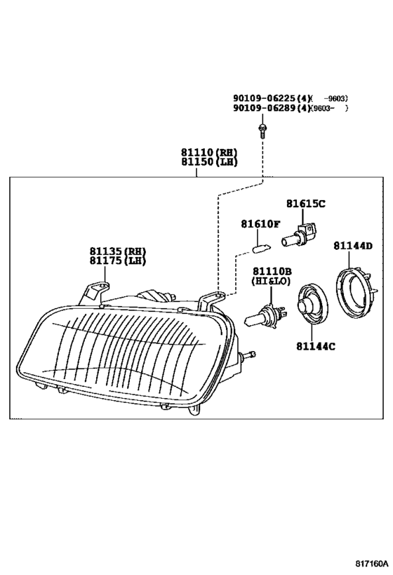 Headlamp for 1995 - 2000 Toyota RAV4/VANGUARD SXA11 | Japan sales ...