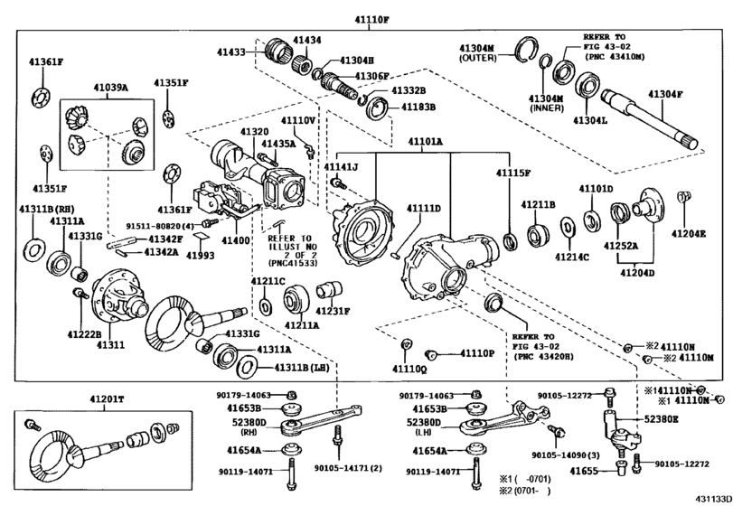 Front Axle Housing & Differential for 2004 - 2009 Toyota HILUX SURF ...