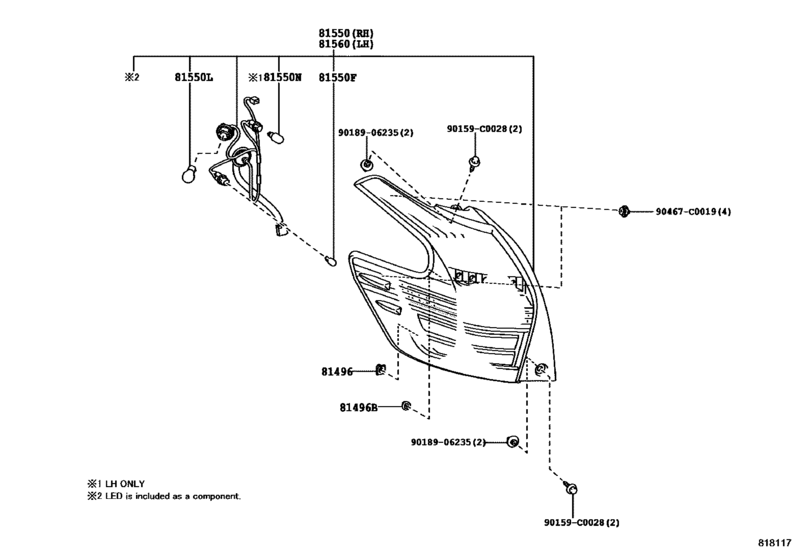 Rear Combination Lamp for 2017 - 2018 Toyota VIOS NSP151 | General ...