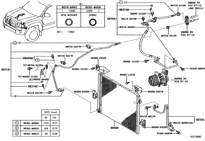 Heating & Air Conditioning - Cooler Piping for 2004 - 2015 Toyota ...