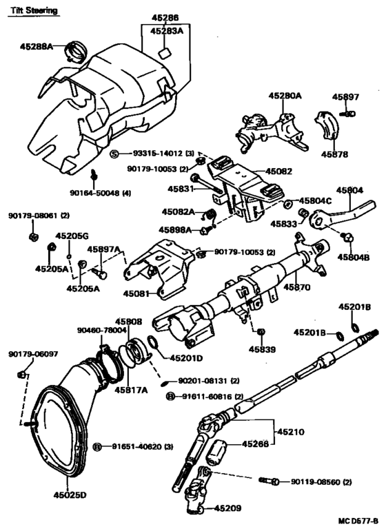Steering Column & Shaft for 1988 - 1991 Toyota CAMRY/ VISTA/ AURION ...