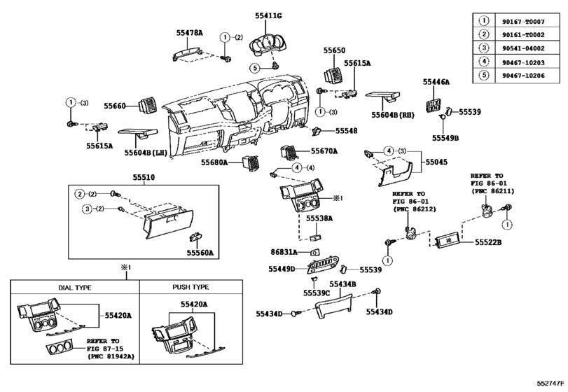 Instrument Panel & Glove Compartment for 2011 - 2015 Toyota HILUX ...